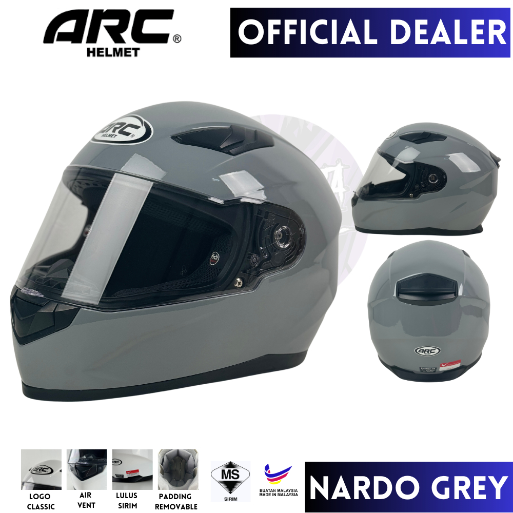 ARC Raptor Nardo Grey Fullface Single Visor 2024 💯 ORIGINAL | Shopee ...