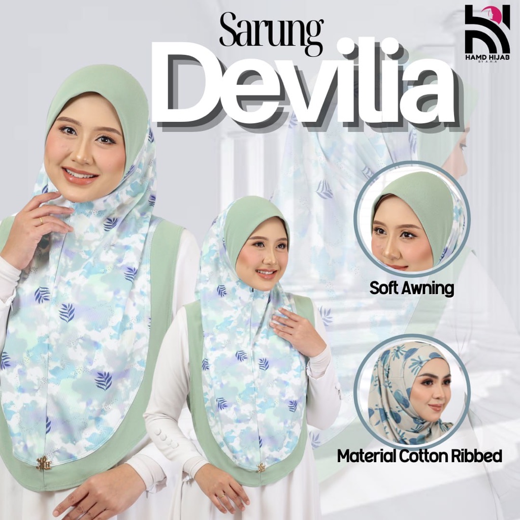 Tudung Sarung Devilia Corak | Cotton Ribbed | Ironless |Special Edition For Raya | Shopee Malaysia