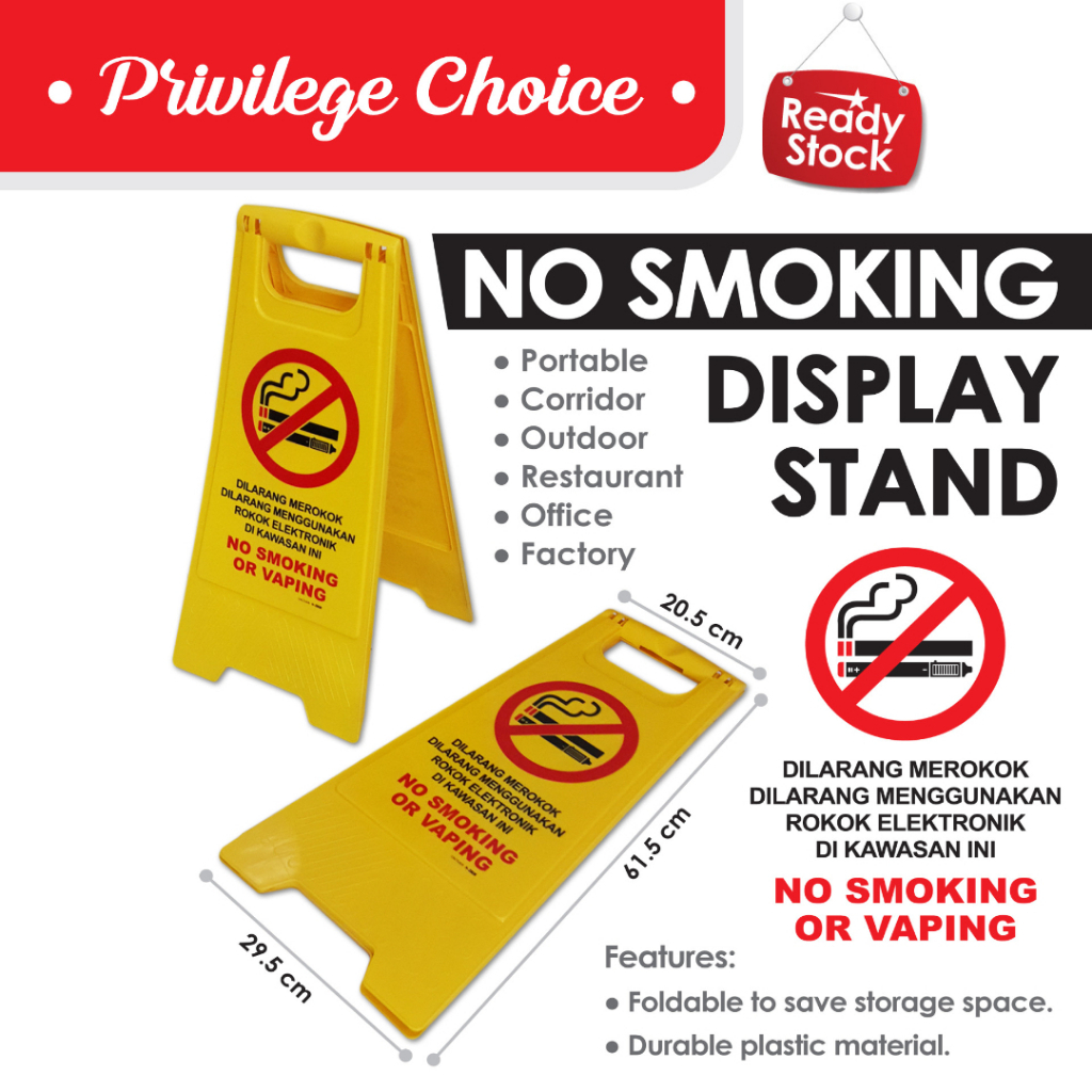 2808- No Smoking Display Stand / No Smoking Board Stand / No Vaping ...