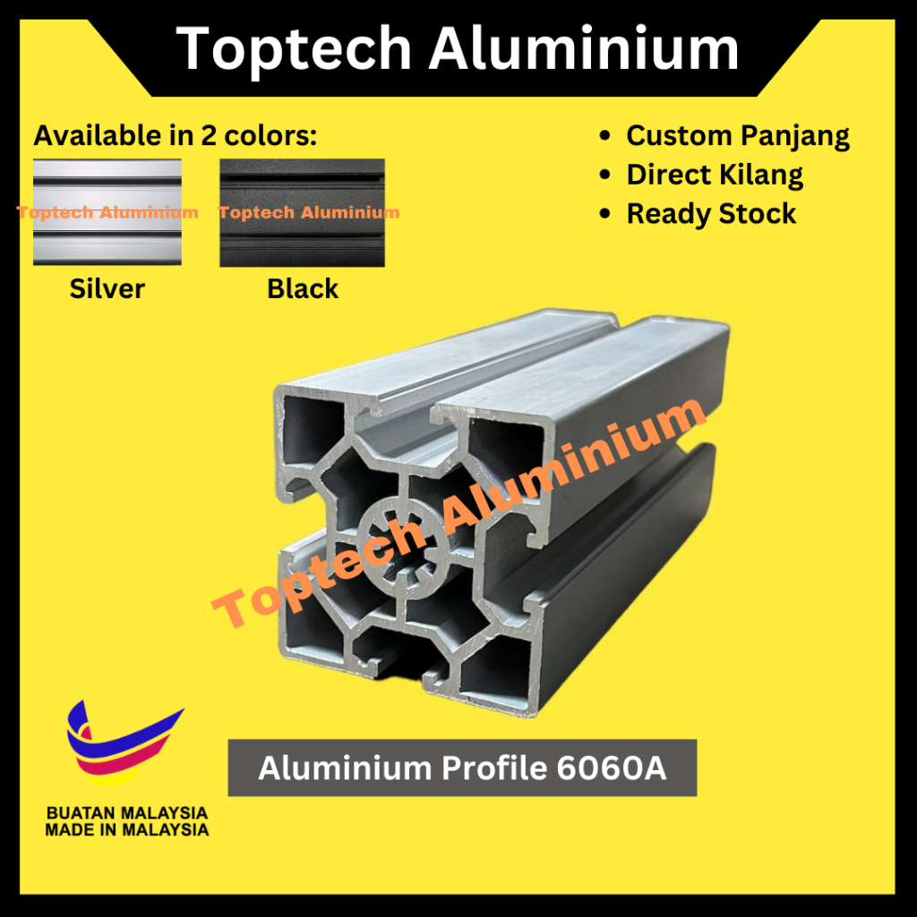 [Ready Stock/Heavy-duty] Aluminium profile 6060 A 6060 AA 20cm/40cm ...