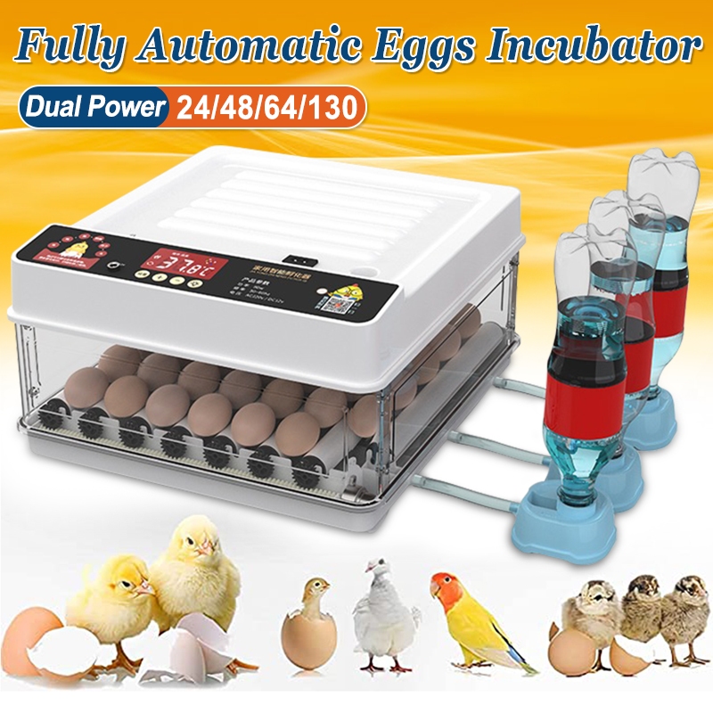 Incubator Egg Automatic 64/130 Chicken Duck Poultry Hatcher Temperature ...