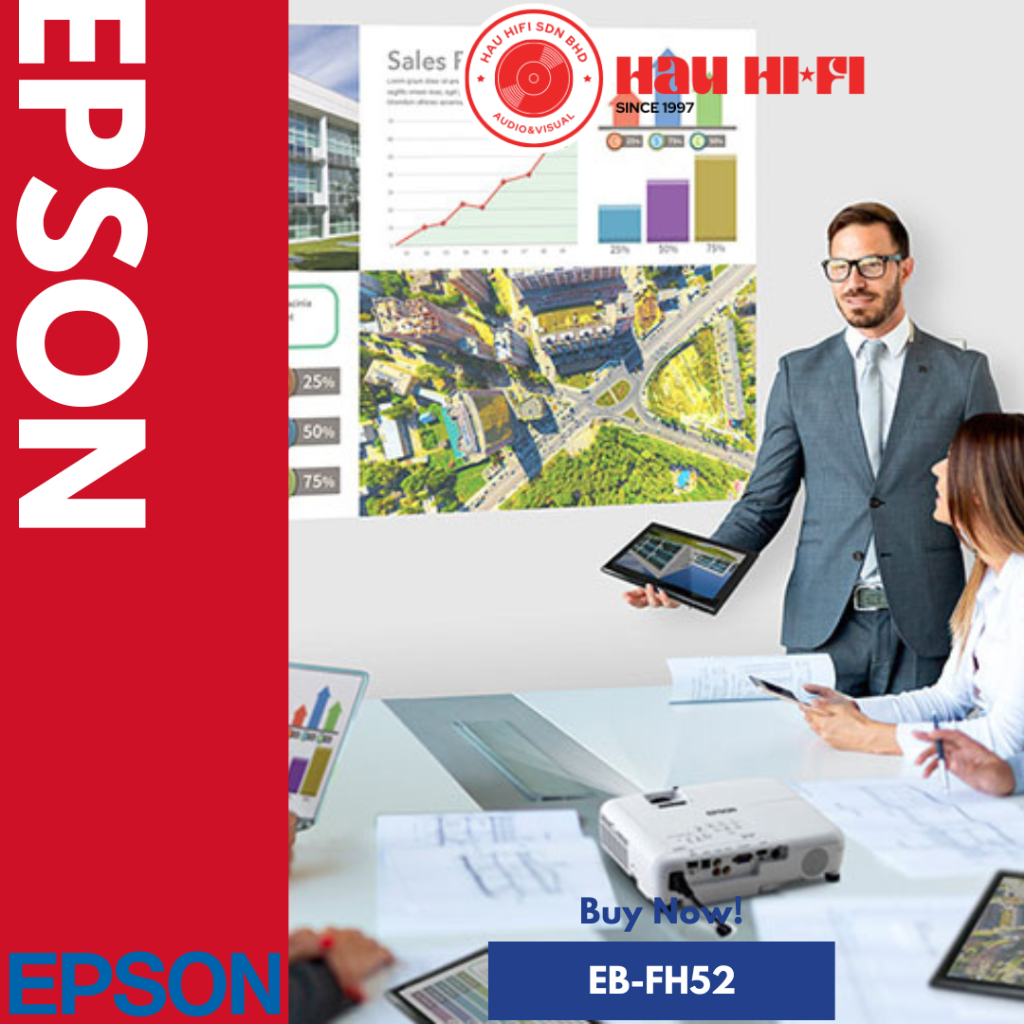 Epson EB-FH52 Full HD 3LCD Bussiness Projector Built-In Wireless 4000 ...