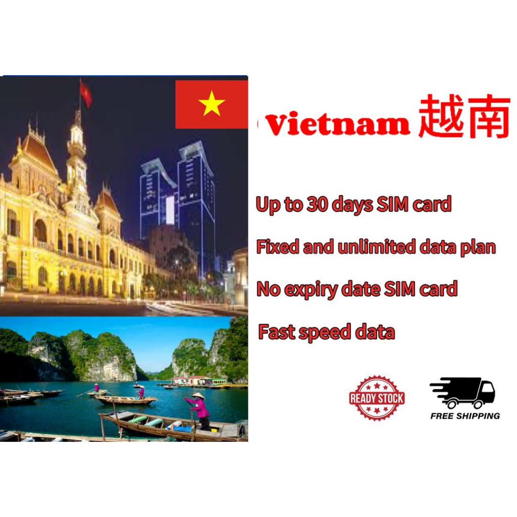 Vietnam Travel Sim Data Card With High 4G/5G Speed Unlimited and No ...
