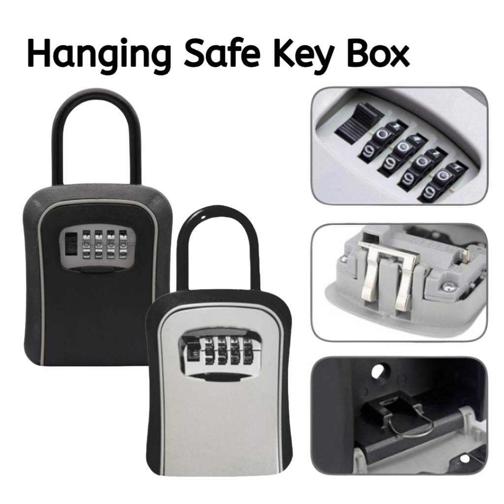 【Ready Stock】Hanging Safe Key Box Portable Key Storage Lock Box Peti ...