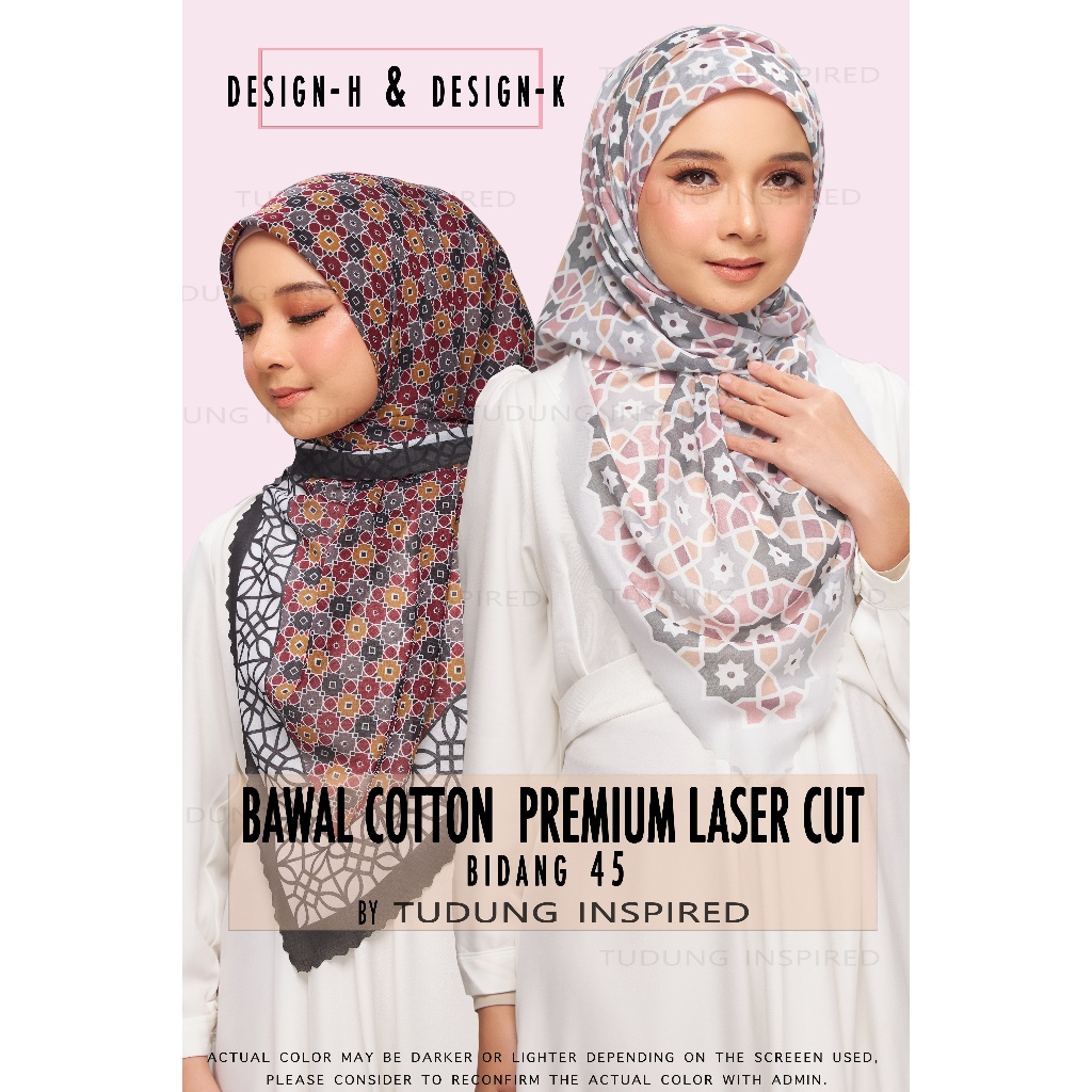 [READY STOCK] BAWAL COTTON PREMIUM LASER CUT BIDANG 45 LABUH MENUTUP ...