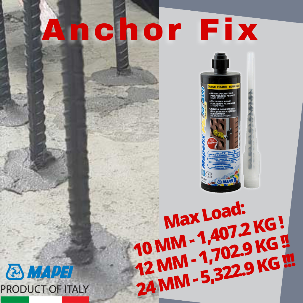 Mapei Anchor Fix Mapefix PE SF Wall Plug Chemical Anchor Silicone 300ml ...