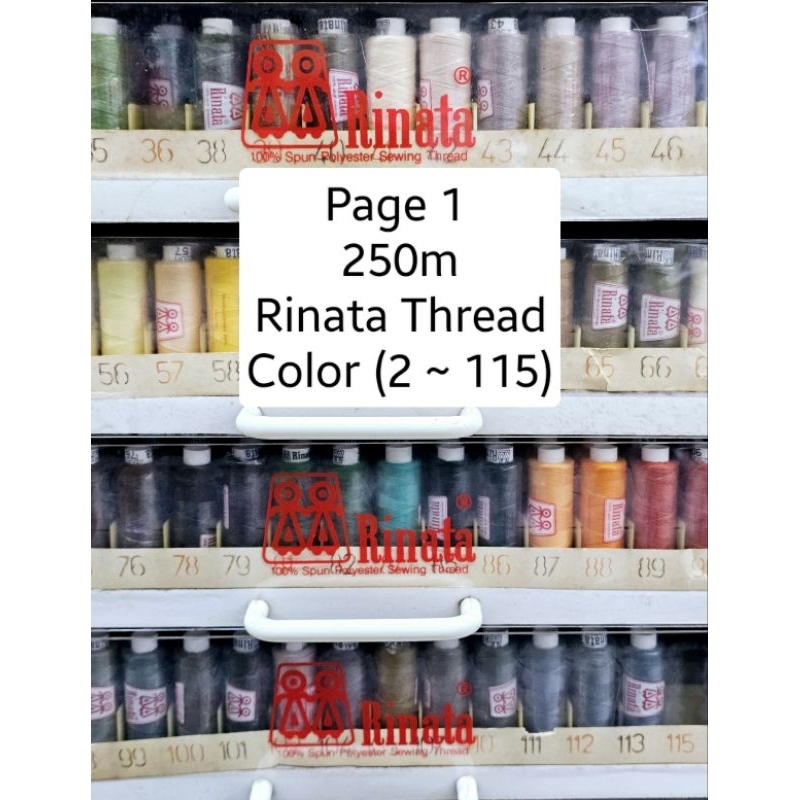 Page 1 (2 ~ 115) 250m Rinata Sewing Thread 3ply,Benang Jahit Baju, Made ...