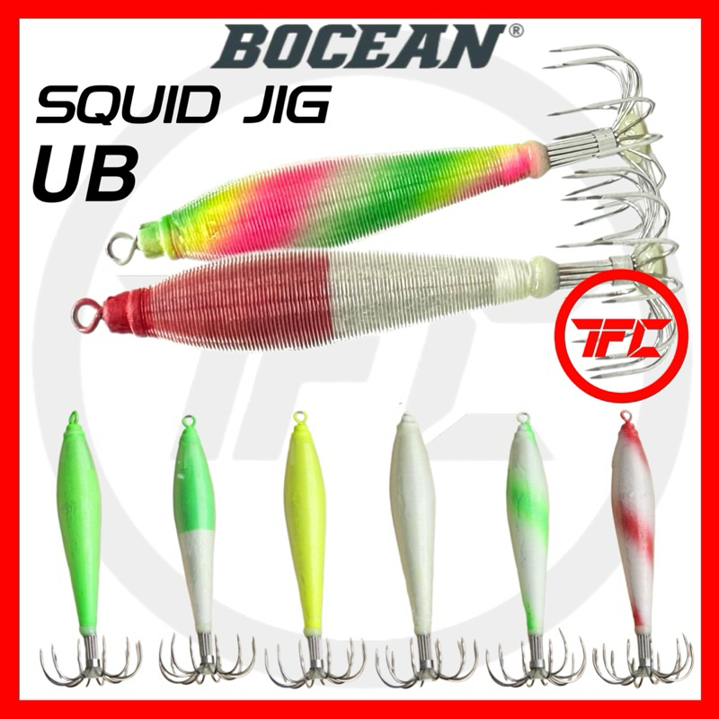 BOCEAN Luminous Squid Jig UB 70g 90g Candat Sotong Twist Lead Sinker Egi Eging | Shopee Malaysia