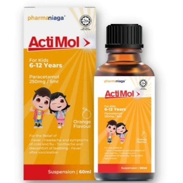 [Halal & KKM Approved] Paracetamol For Kids Actimol Syrup 250mg/5ml ...