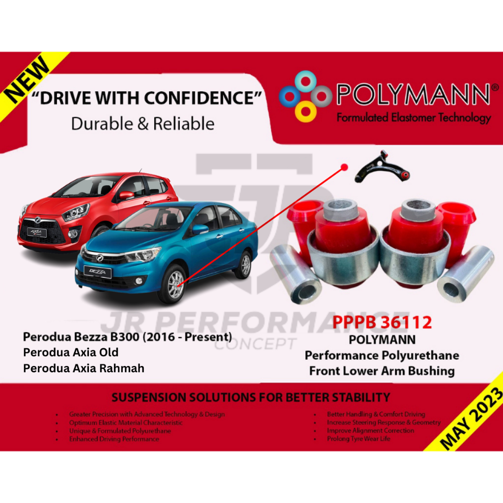 Polymann PU Front Lower Arm Bush Myvi Vios Altis Alphard Vellfire ...