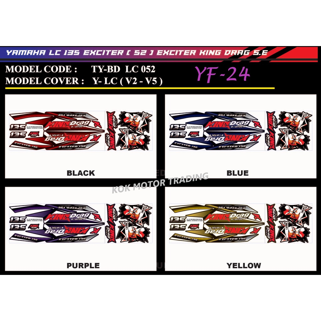 YAMAHA LC135 EXCITER [Y-LC] [V2-V5] EXCITER KING DRAG SE (52) BLACK ...
