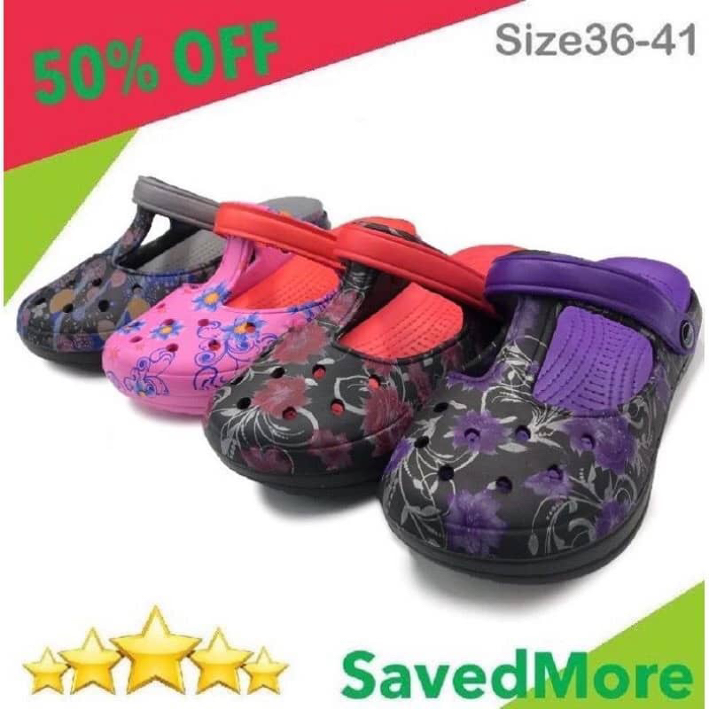 Ready Stock Ladies Clog Crocs Rounded Half Sandals Lightweight Ultra ...
