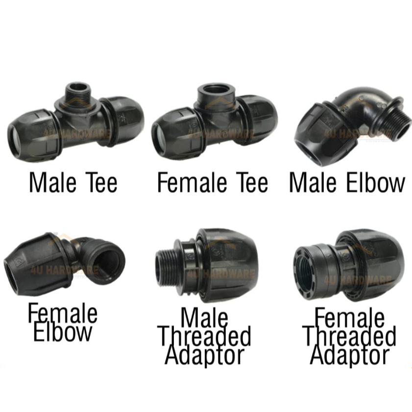 HDPE Poly Fittings Male Female Connector FTA MTA Socket Elbow Tee ...