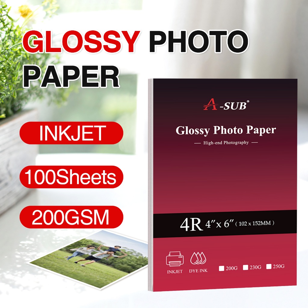 A-SUB 4R Glossy Photo Paper photo printing 200gsm 4r photo print ...