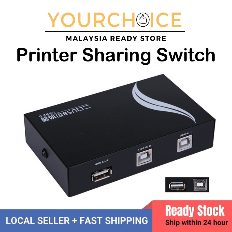 2 Port/4 Port Push Button USB 2.0 Printer Sharing Switch Plug | Shopee ...