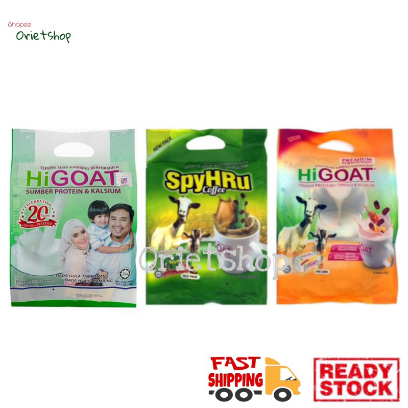 HI GOAT SPYHRU COFFEE / HiGOAT SUSU KAMBING / HIGOAT KURMA 15 packets x ...