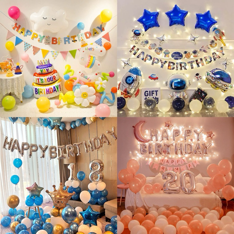 Happy Birthday Balloon All In One Set Party Decoration For Free Pump ...