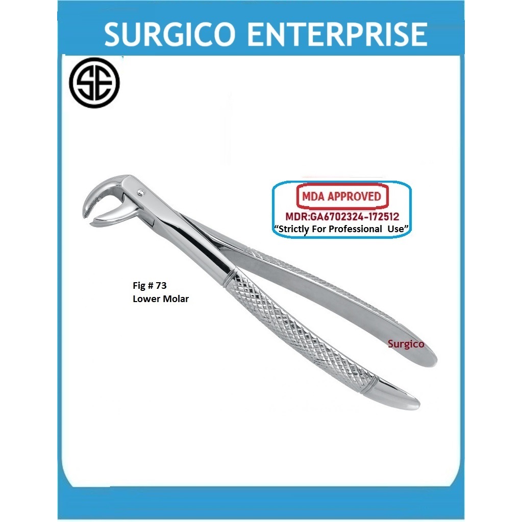 Dental Extracting Forceps Fig 73 Lower Molar 786-139 Dental Use ...