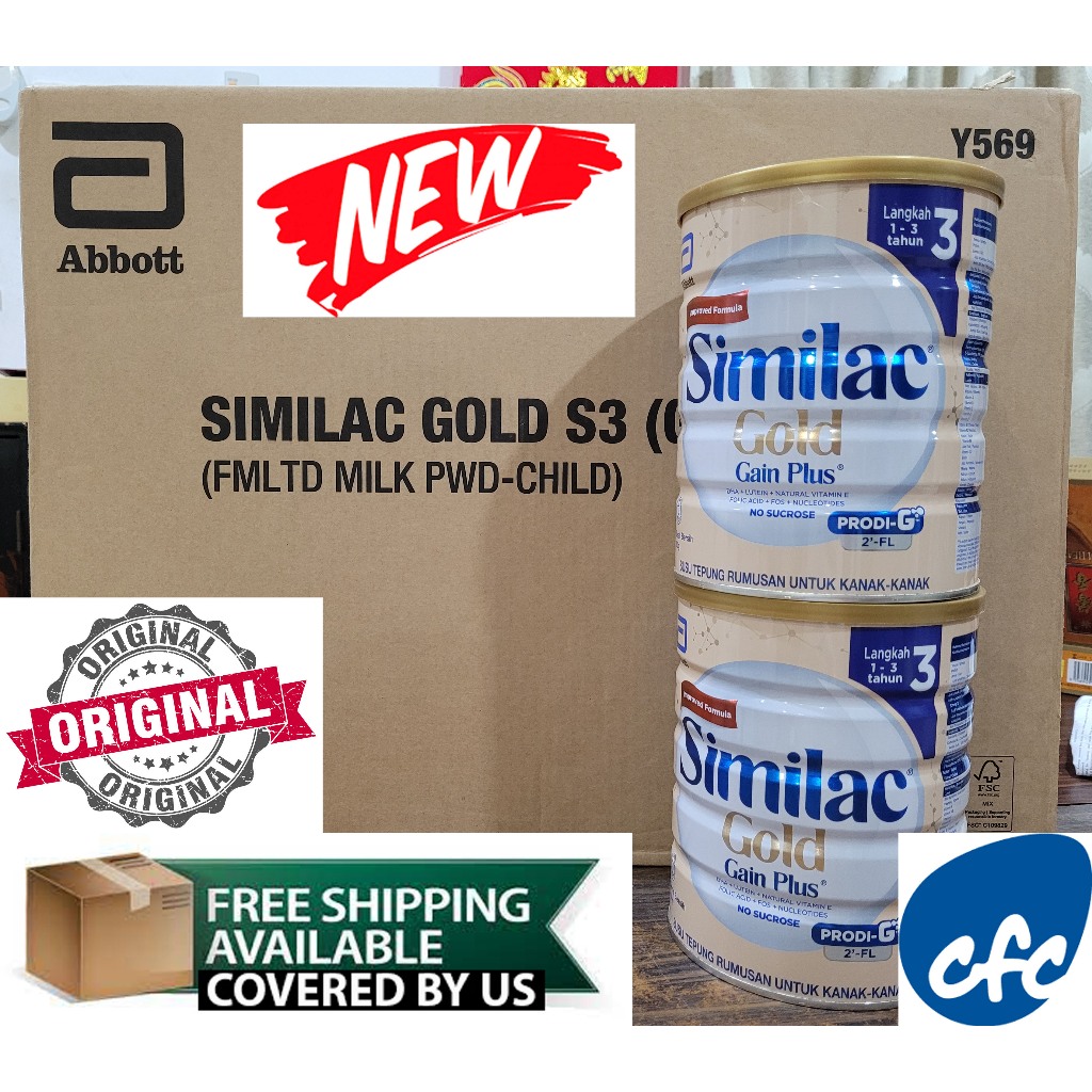 *New* Similac Gain Plus Step 3 Abbott - 900g (tin) | Shopee Malaysia