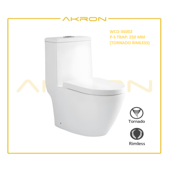[AKRON] One-piece WC Rimless Tornado/Rimless Flushing System Washdown ...