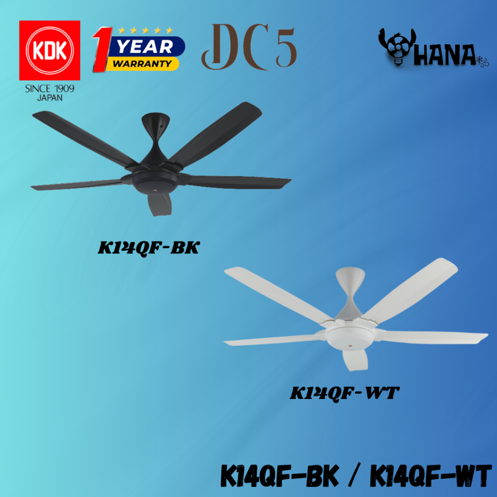 KDK K14QF 56" DC5 Series 5 Blades Remote Control Ceiling Fan / Kipas ...