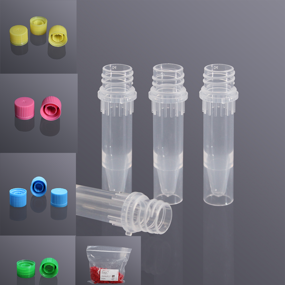 PP tube for sample 1.5ml 2ml dnase rnase free withstand -80c nonsterile cryovial assorted colour ...