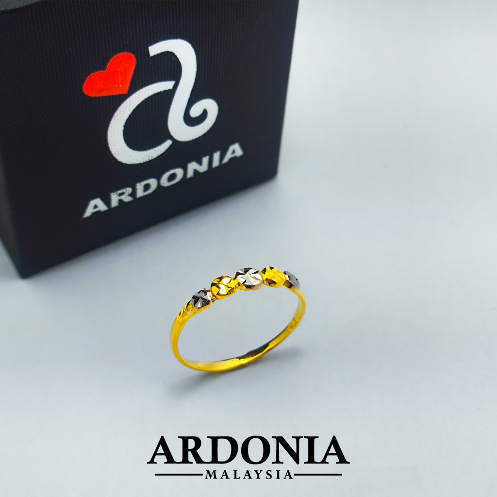 ARDONIA Cincin Dotted Line 1B Emas 375 (9K Gold / 375 Gold) | Shopee Malaysia