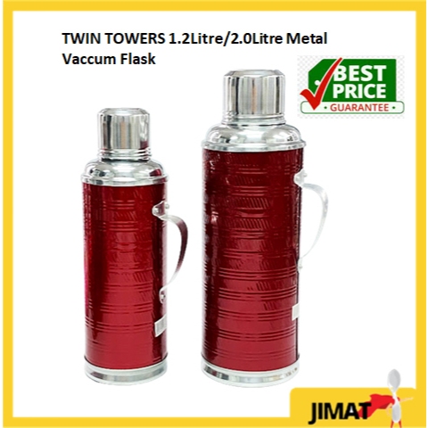 JIMATHERO-TWIN TOWERS 1.2Litre/2.0Litre Metal Vacuum Flask | Thermos ...