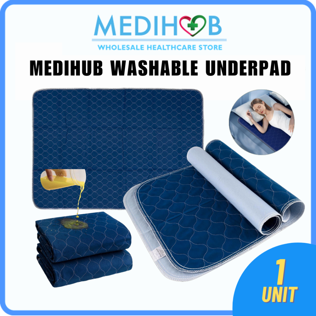 MEDIHUB Waterproof Bed Sheet Mattress Protector Incontinence Washable Urine Mat Alas Katil ...