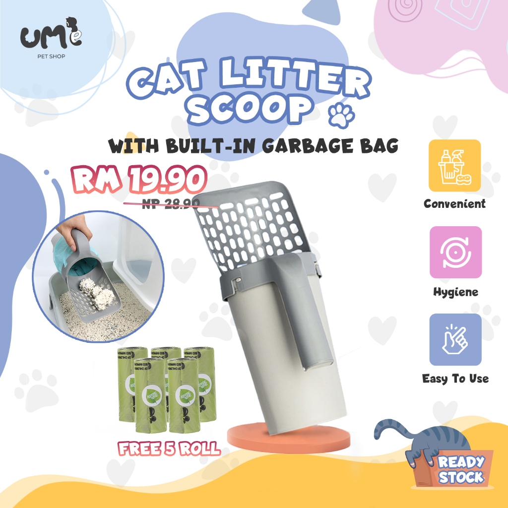Ume Pet Premium Cat Litter Scoop Upgraded 2in1 Shovel with Built-In ...