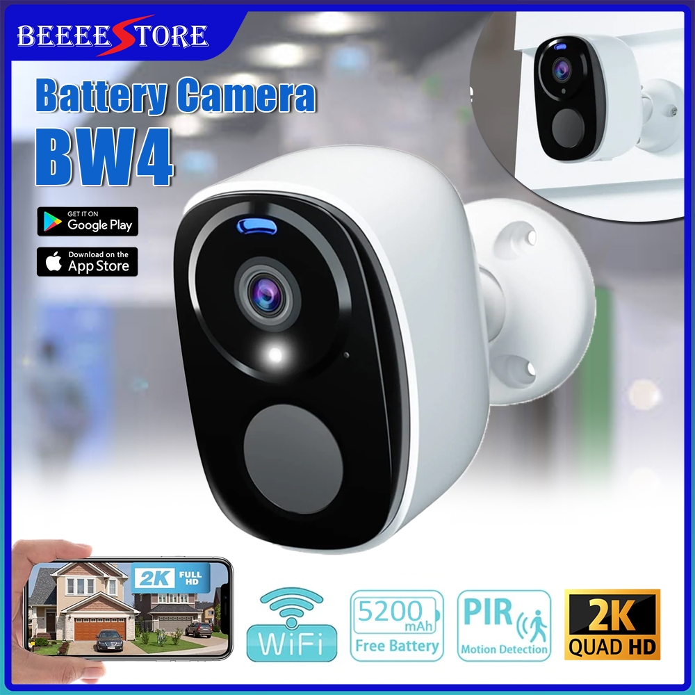 2K AI Wireless Powered Battery Camera BW4 Wireless Battery IP ...