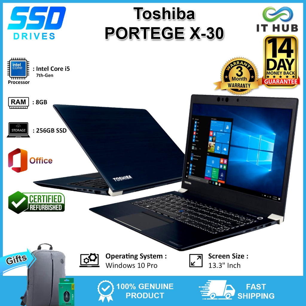 Toshiba Tecra A40-C/Portege X-30-Generation 6th-7Th-Intel Core i5-RAM 8GB-Storage 256 GB-14"in ...