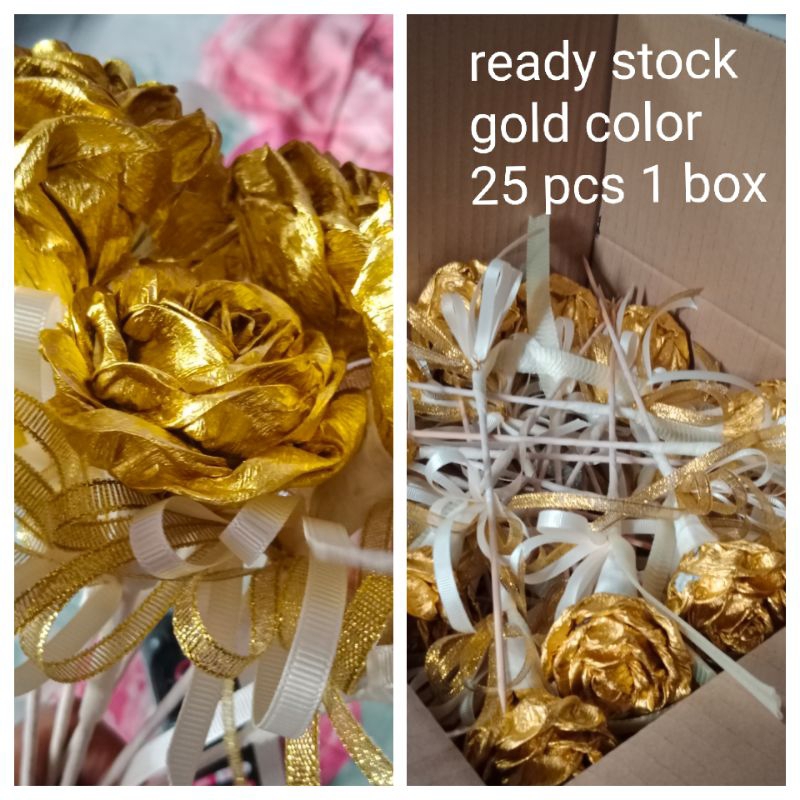 ready stock gold color.bunga pahar Rm1 per pc. | Shopee Malaysia