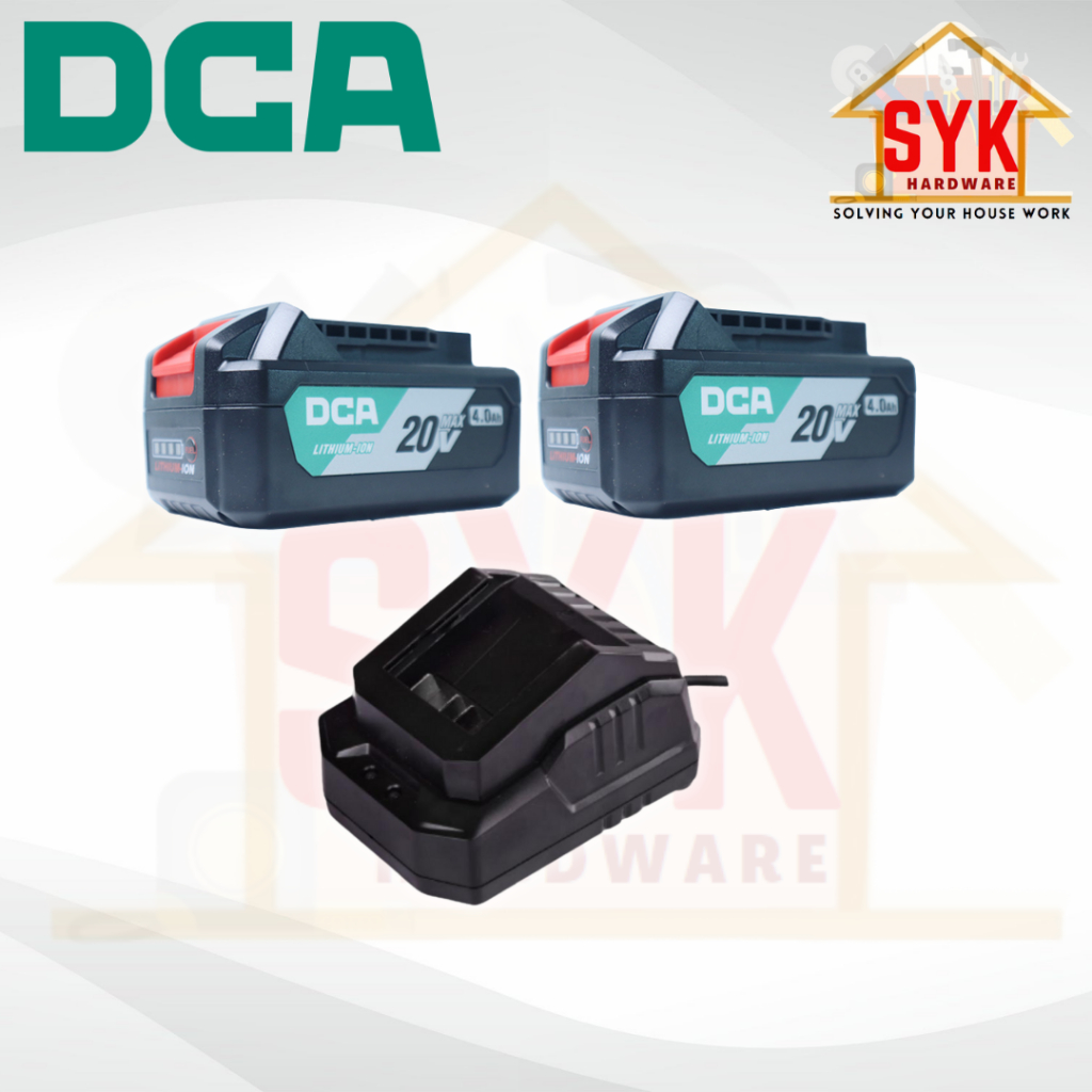 SYK DCA LI-ION Battery 4.0Ah (FFBL2040) + Charger (FFCL20-02) Battery ...
