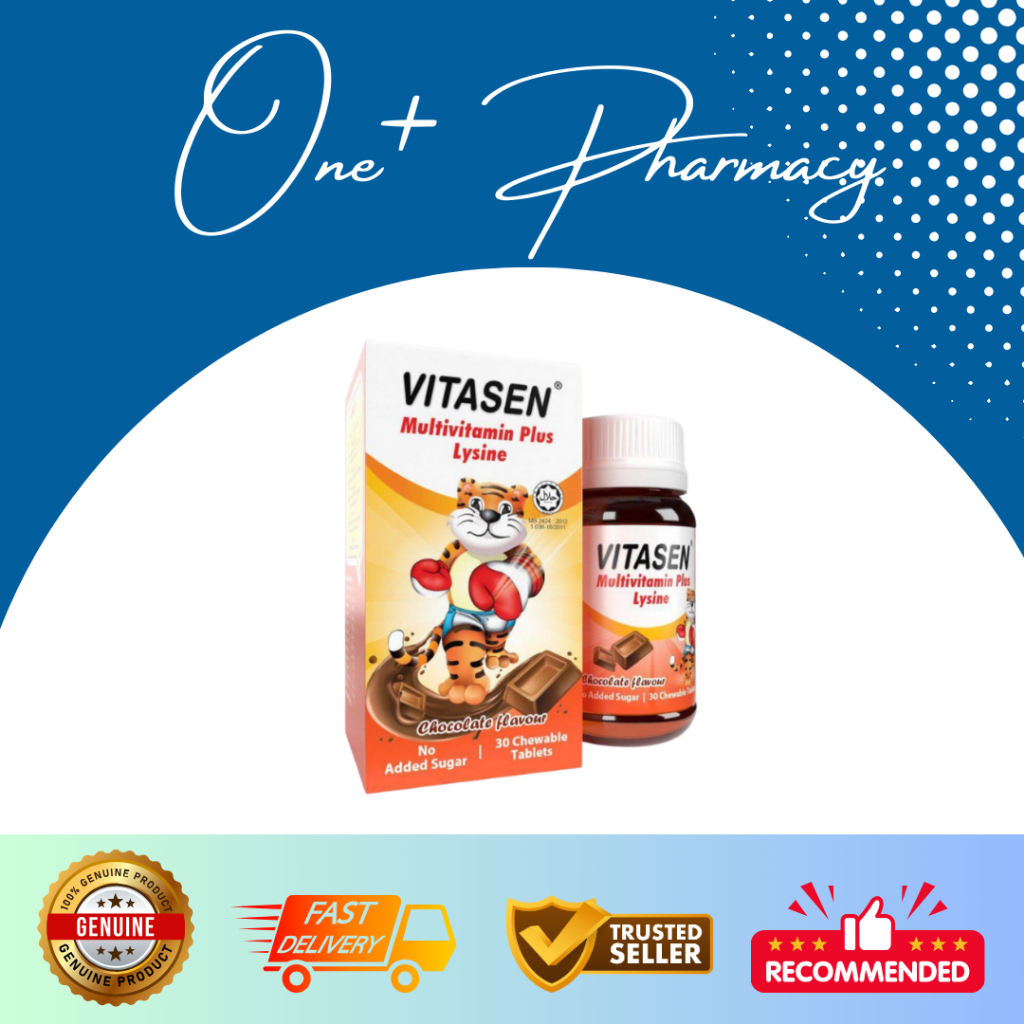 VITASEN MULTIVITAMIN PLUS LYSINE CHEWABLE TABLET (CHOCOLATE) 30'S ...
