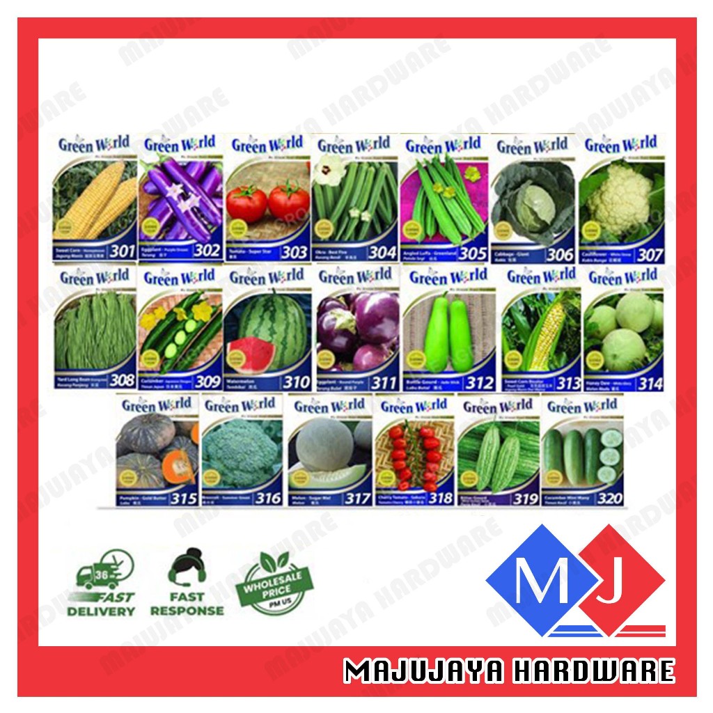 GREEN WORLD Benih Sayur-sayuran Varieties of Vegetable Seeds 蔬菜种子 Biji ...