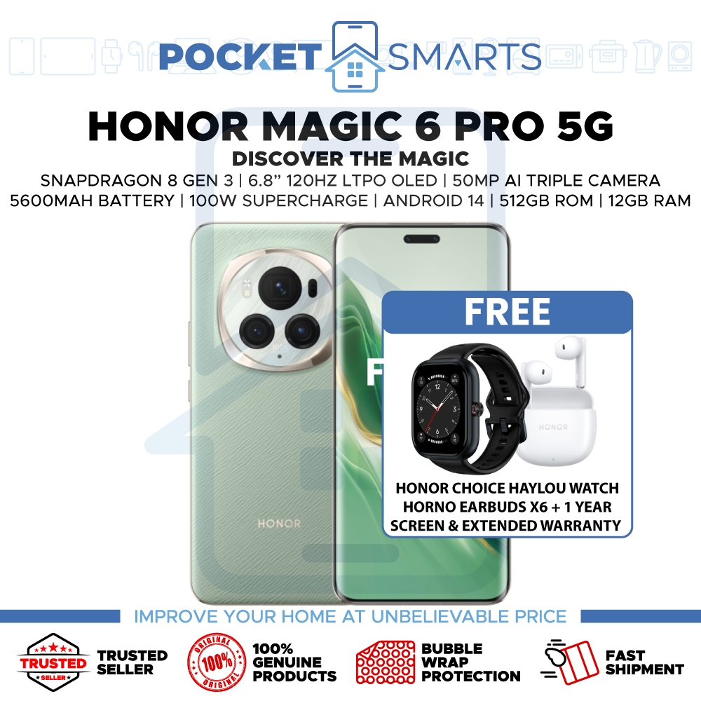 [Malaysia Set] Honor Magic 6 Pro 5G (512GB ROM | 12GB RAM) 1 Year Honor Malaysia Warranty ...