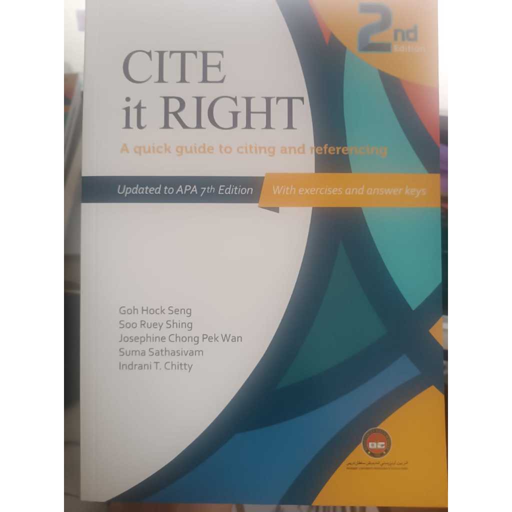 CITE IT RIGHT : A quick guide to citing and referencing -second edition ...