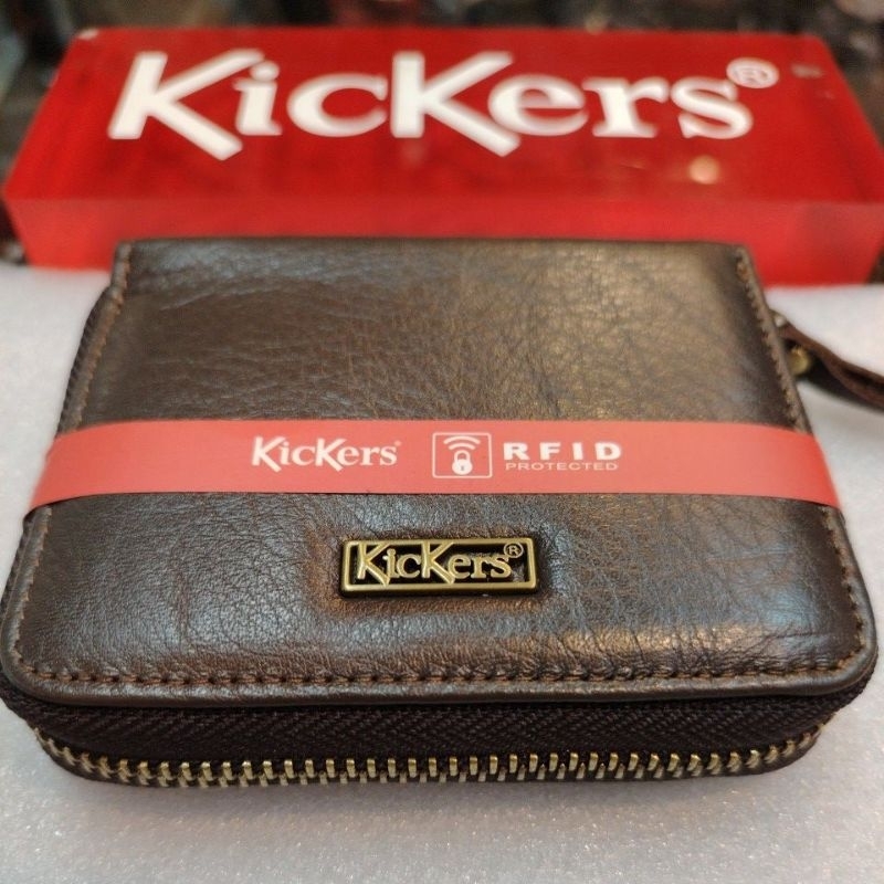 Original Kickers Genuine Cow Leather RFID Zipper Wallet 52562 | Shopee ...