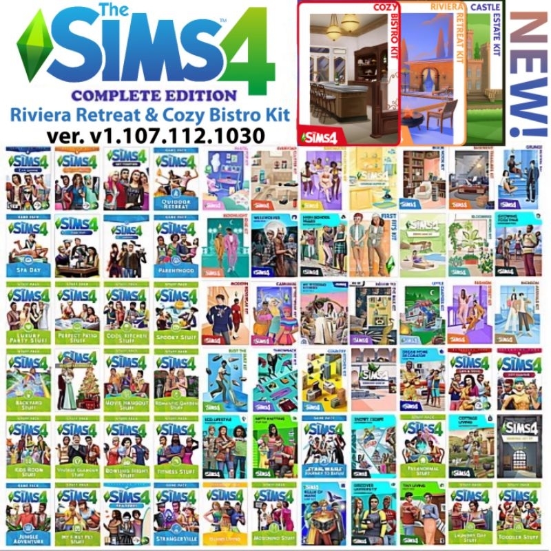 [PC] The Sims 4 Complete Edition Riviera Retreat Kit & Cozy Bistro Kit ...