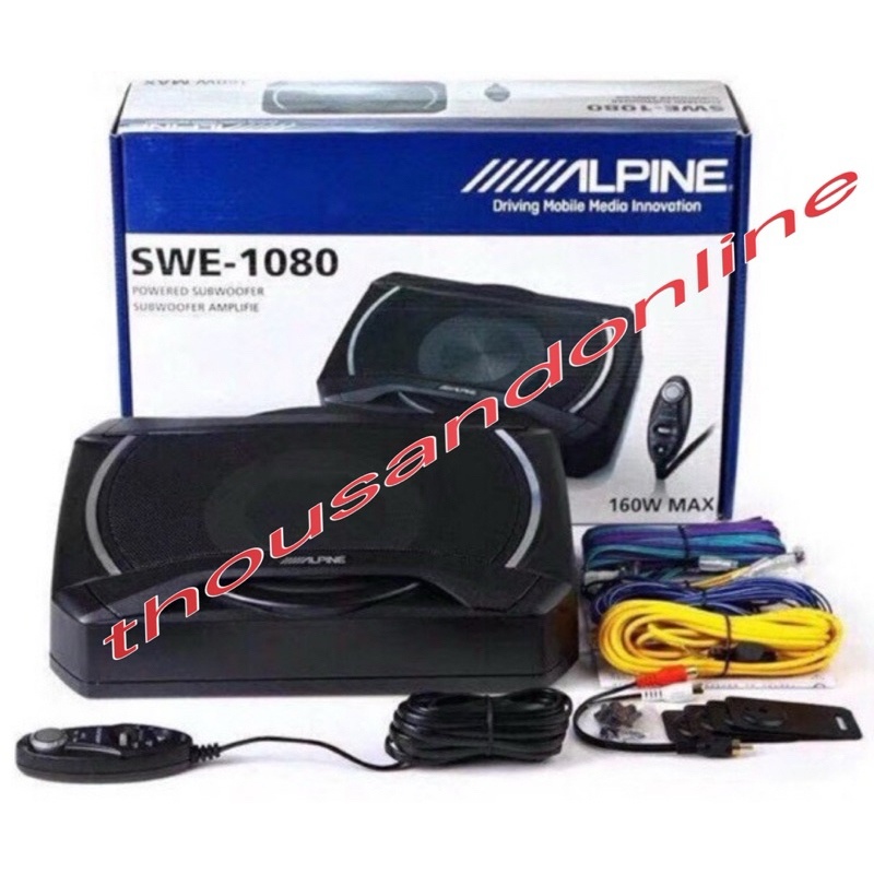Alpine Active Subwoofer Underseat Woofer SWE-1080 Car Audio Hifi Sound ...