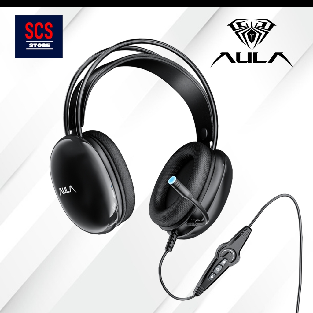 AULA S505 Wired Gaming Headset Cool LED Noise Cancelling 7.1 Stereo ...