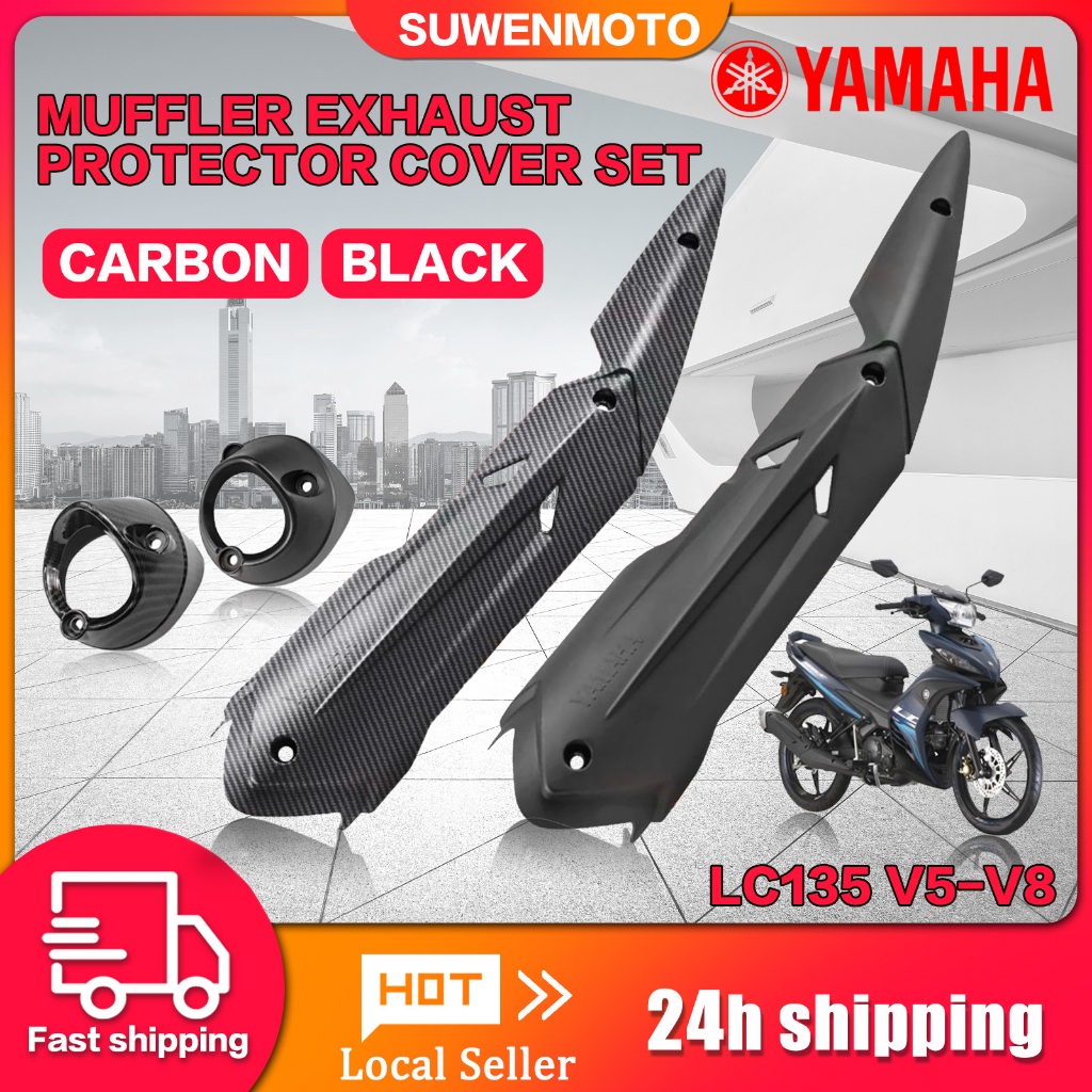 YAMAHA LC135 V5 V6 V7 V8 EXHAUST MUFFLER PROTECTOR END CAP COVER SET ...