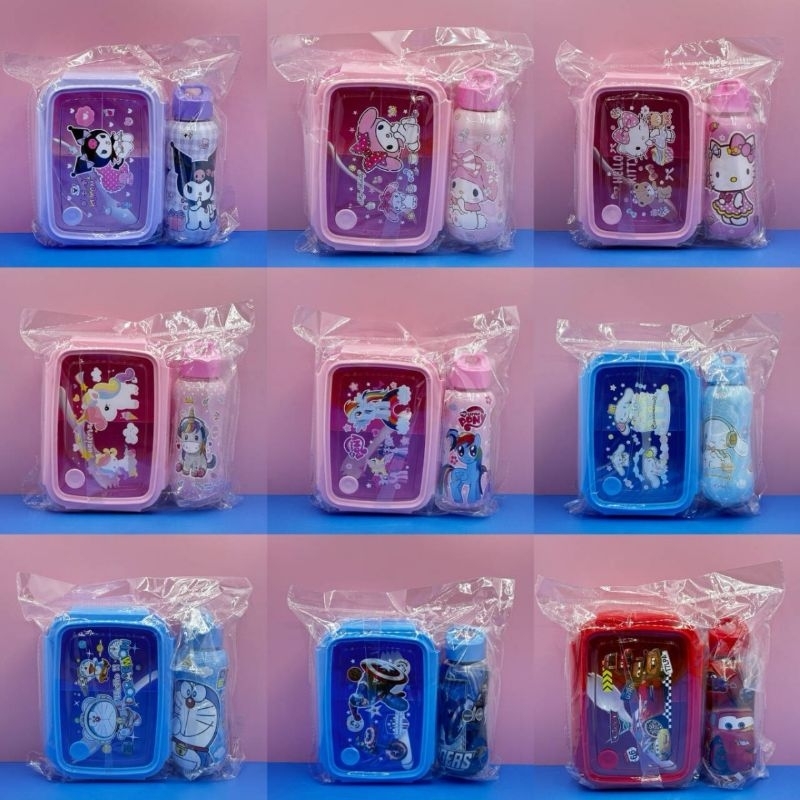 1SET tupperware+bottle kids cartoon tupperware | Shopee Malaysia