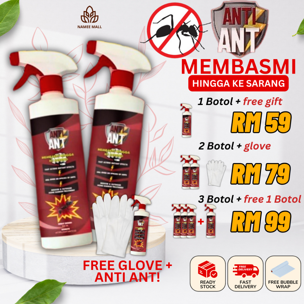 [100% ORIGINAL HQ] SPRAY SEMUT ANTI ANT BERKESAN RUMAH BERSIH TANPA ...
