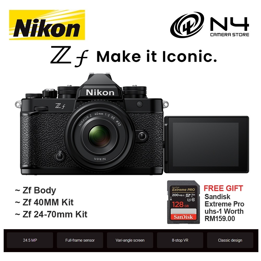 NIKON ZF Full Frame Mirrorless Camera Body / 40mmKit / 24-70mm Kit ...