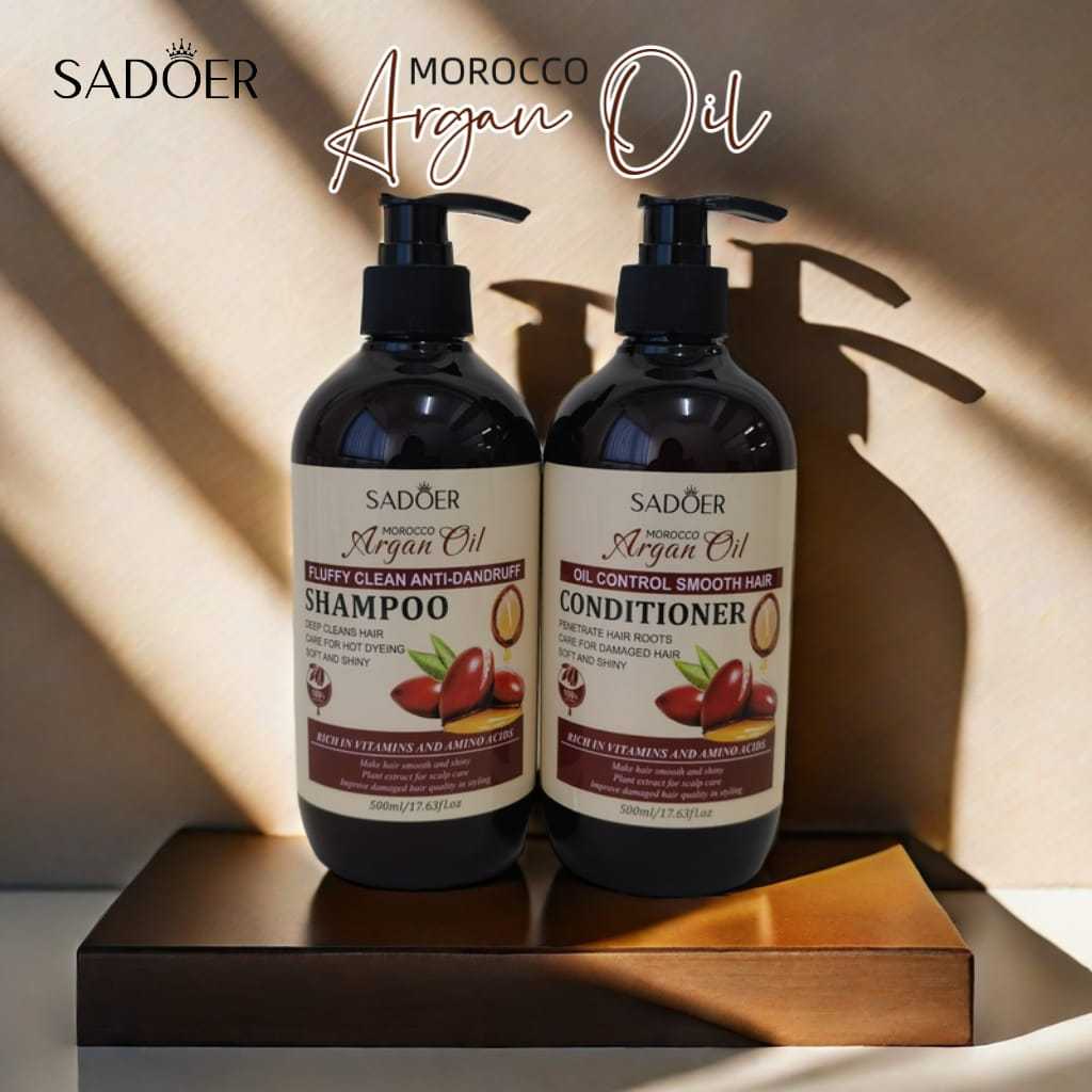 SADOER 2 IN 1 Morocco Argan Oil Shampoo & Conditioner Hair Care Set 2*500ml | Shopee Malaysia