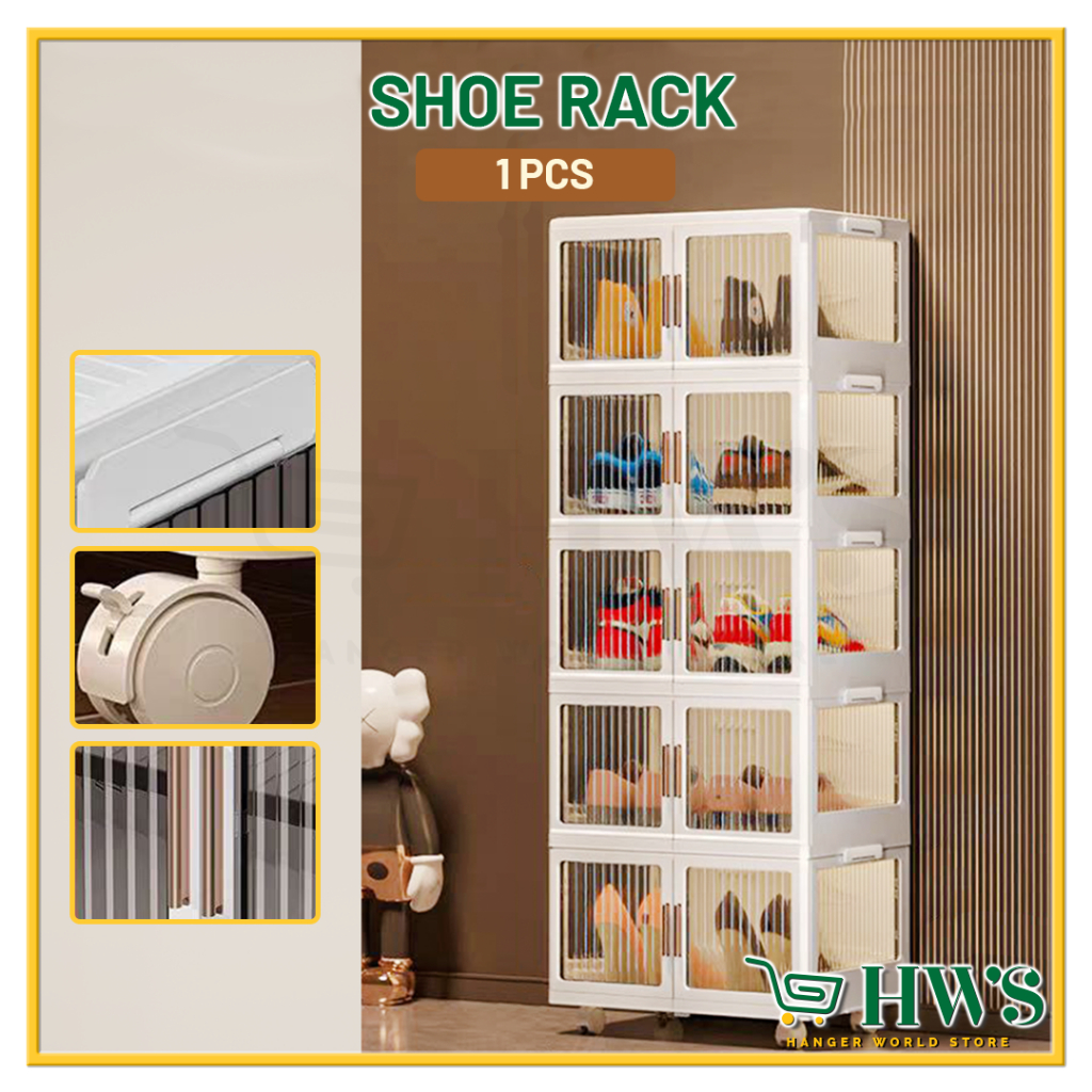 HWS FOLDING STORAGE CABINET SHOE RACK MULTILAYER SHOE STORAGE SHOE ...