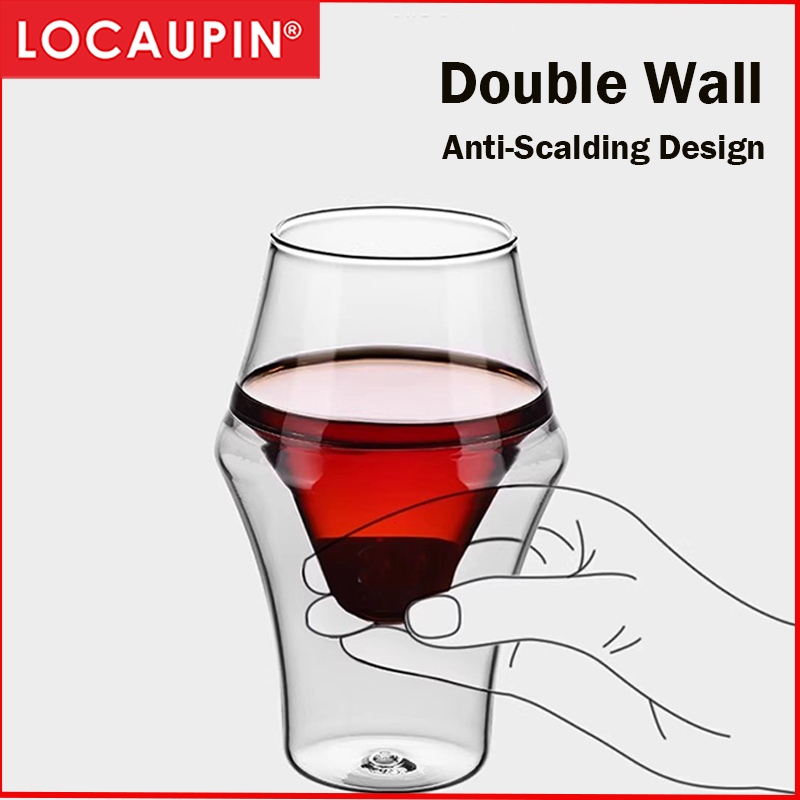 Locaupin Double Wall Glass Coffee Mugs Juice Mugs Teacups Heat ...