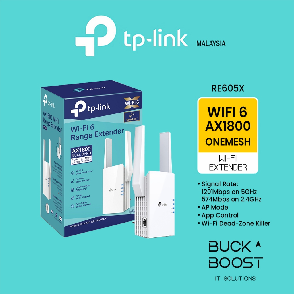 TP-LINK (RE605X) Onemesh AX1800 WiFi 6 Wireless AX WiFi Range Extender ...